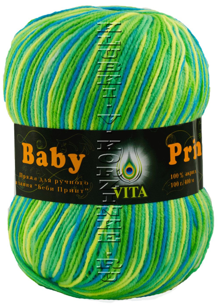 Пряжа VITA «BABY PRINT» - (4895 - Лаймовый) - купить в Москве по ...