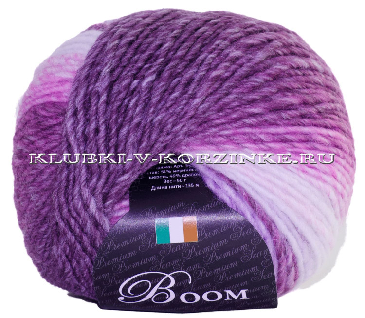 Пряжа Boom Seam - (28705 - Баклажан, сирень, белый) - купить в Москве ...