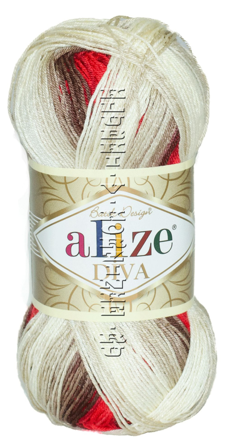Пряжа Diva Batik Alize - (4574 - Крем, беж, красный) - купить в Москве по недорогой цене в ...