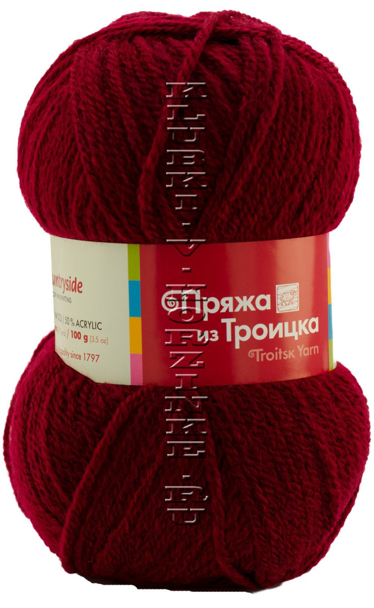 Пряжа Троицкая «Подмосковная» - (1425 - Винный) - купить в Москве по ...